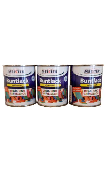 3 X 125 Ml Meister Buntlack Deko Und Bastellack Seidenmatt 375 Ml 